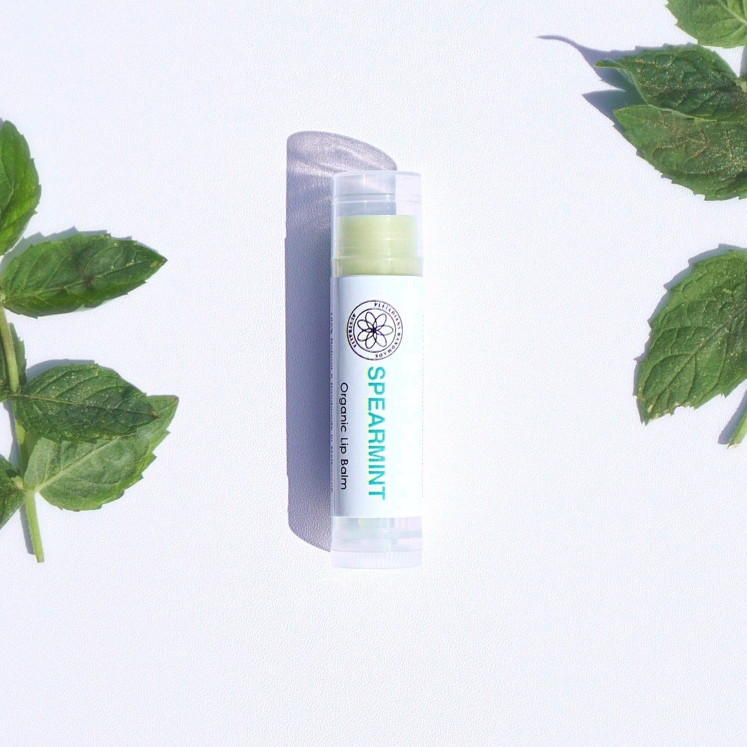 Spearmint Lip Balm for Dry Cracked Chapped Lips With Organic Cocoa ...