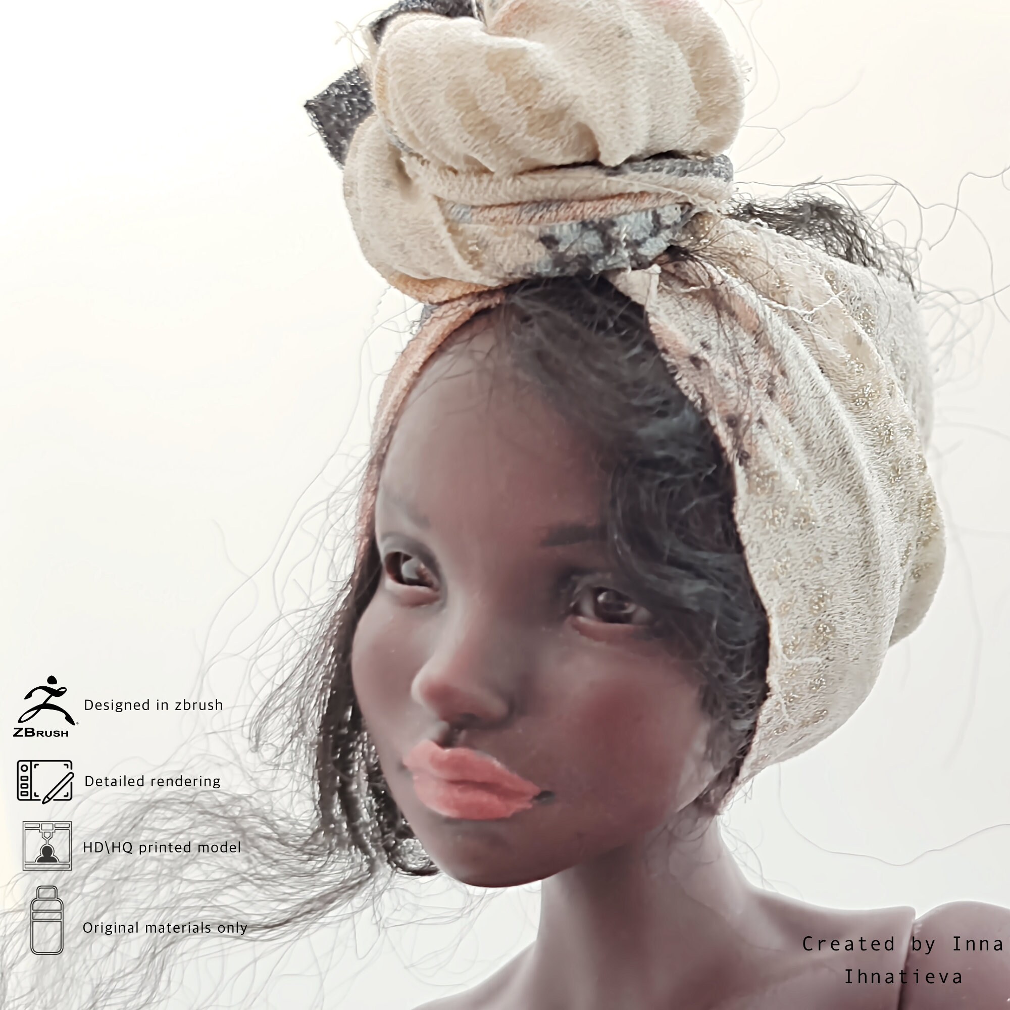 1/6 Plus Size Dark Skin Tone Bjd Doll 3d Printed - Etsy UK