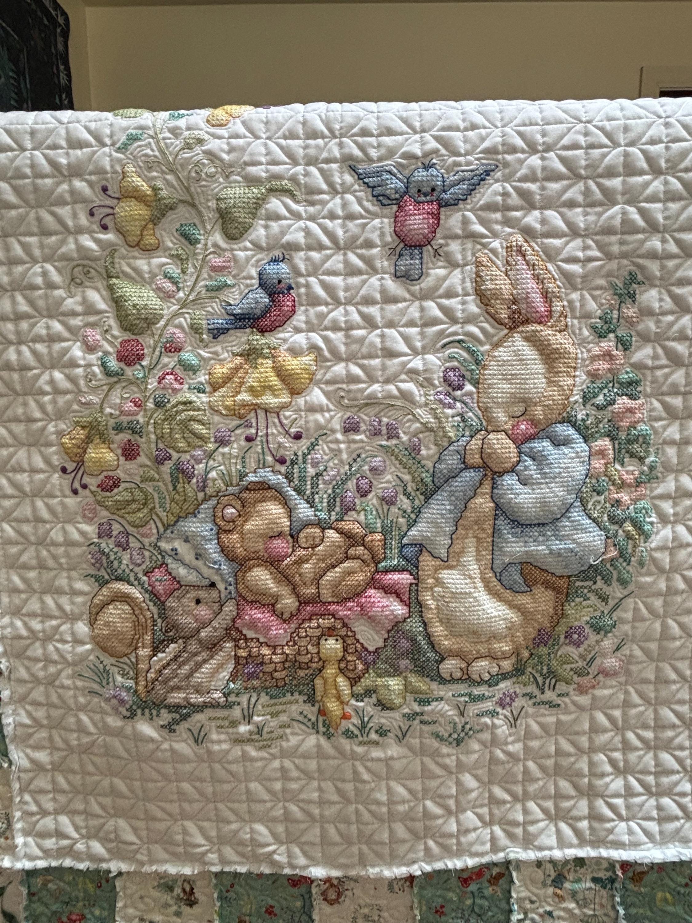 Heirloom Peter Rabbit Baby Quilt, Easter Quilt, Throw Quilt - Etsy