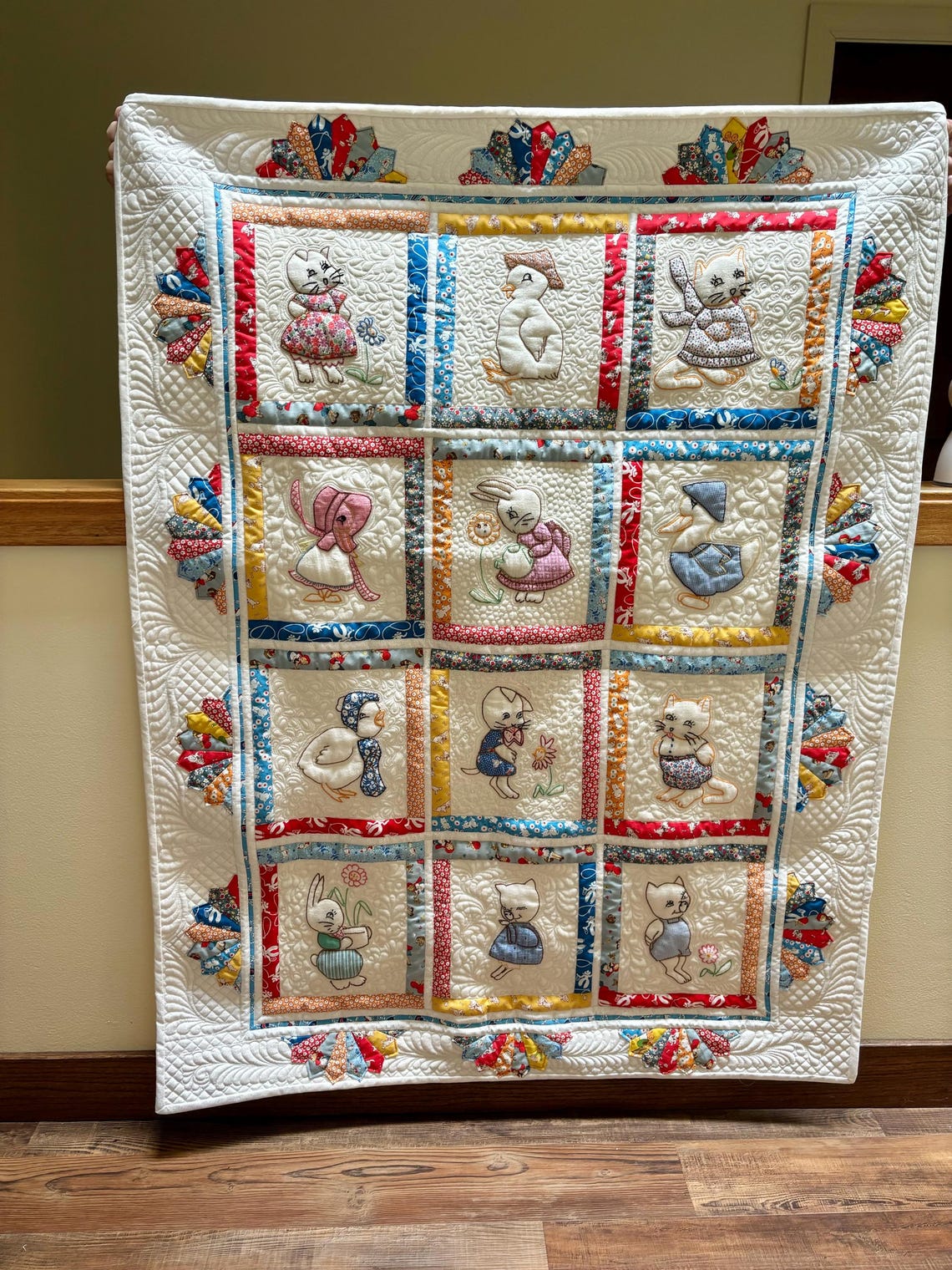 Quilted Vintage Linen Baby Quilt - Etsy