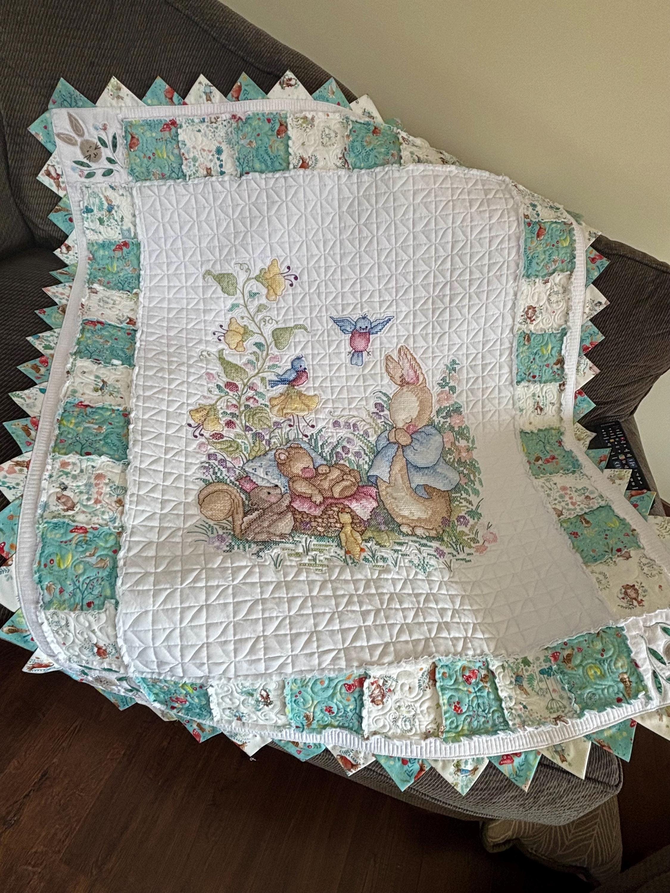 Heirloom Peter Rabbit Baby Quilt, Easter Quilt, Throw Quilt - Etsy