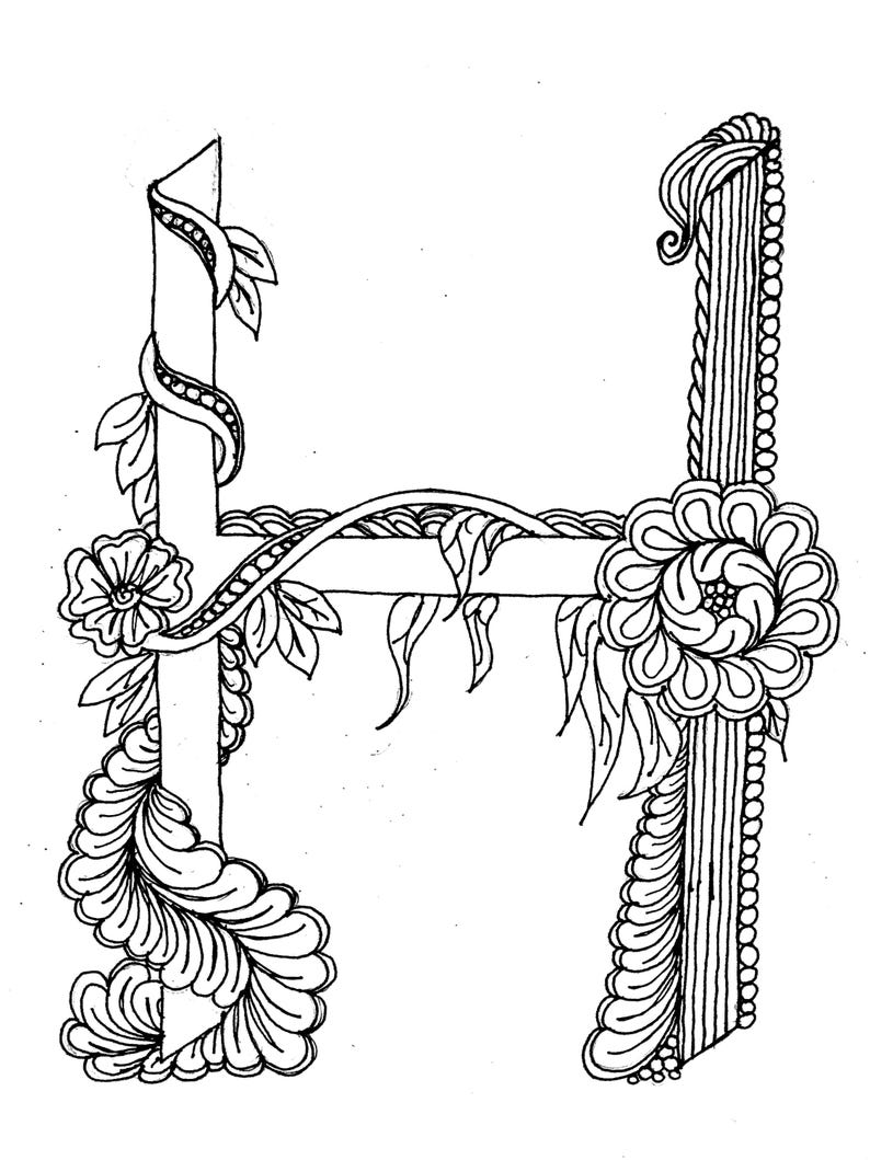 Monogram Letter H Quilting Pattern - Etsy