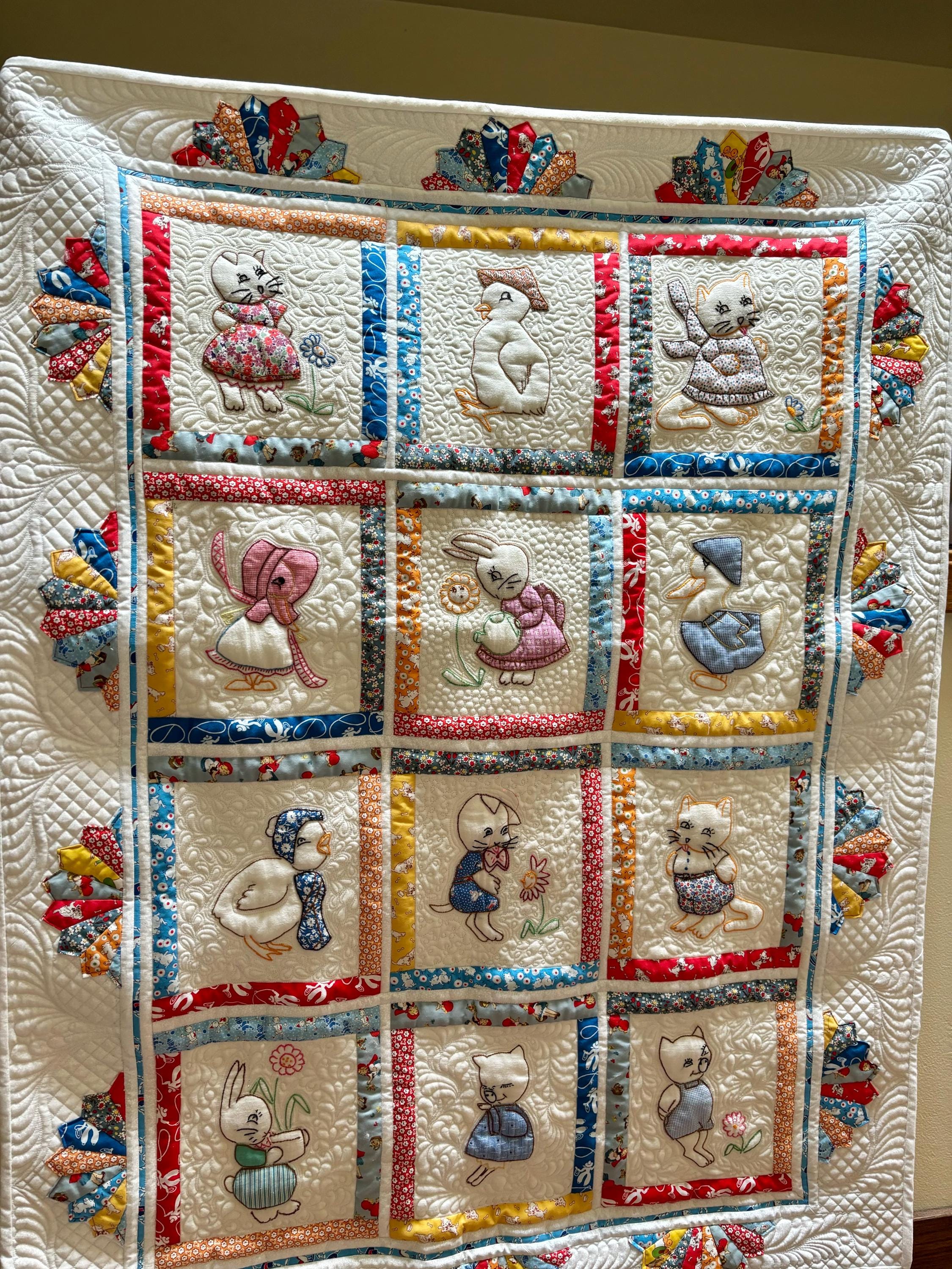 Quilted Vintage Linen Baby Quilt - Etsy