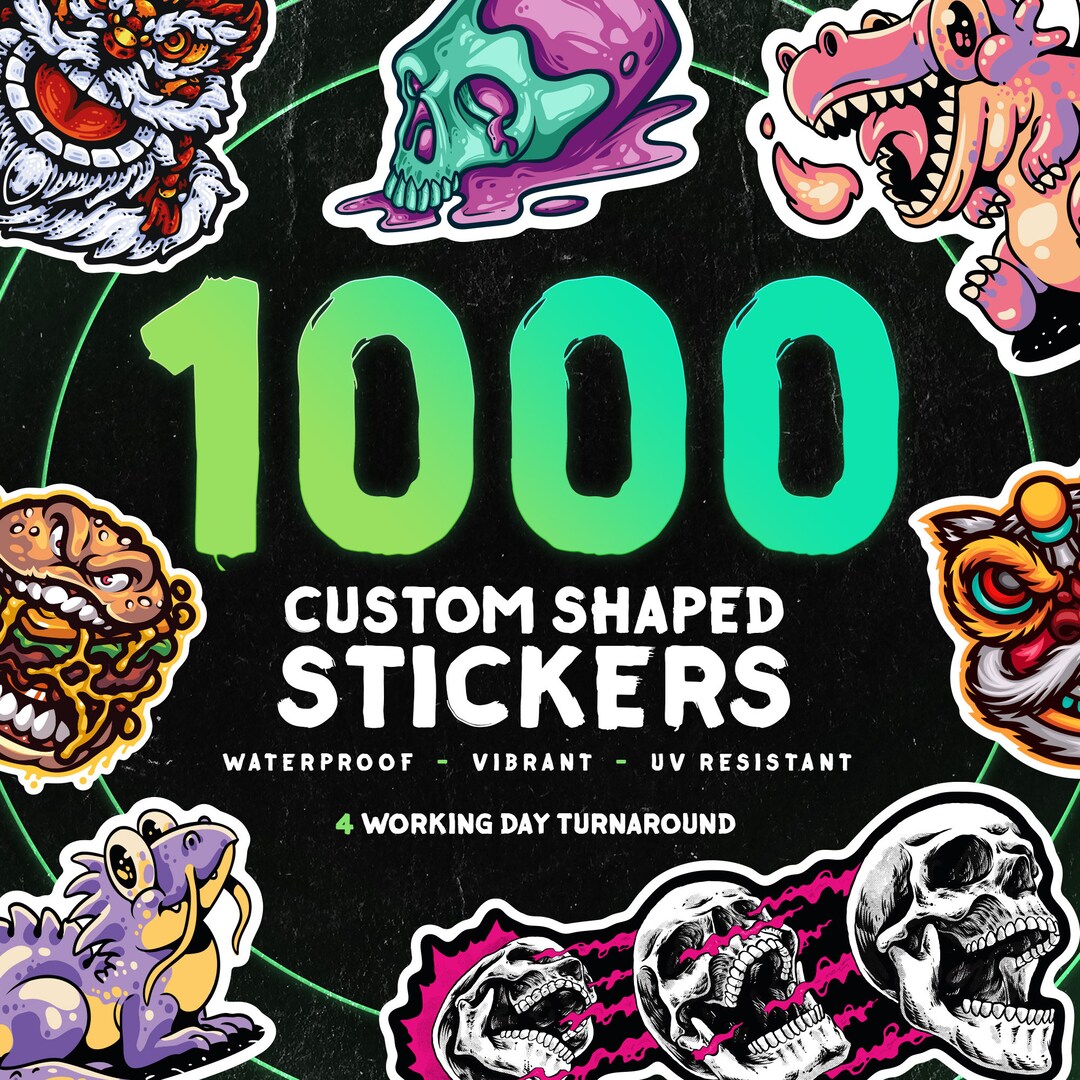 1000x Custom Shaped Vinyl Stickers your Design - Etsy