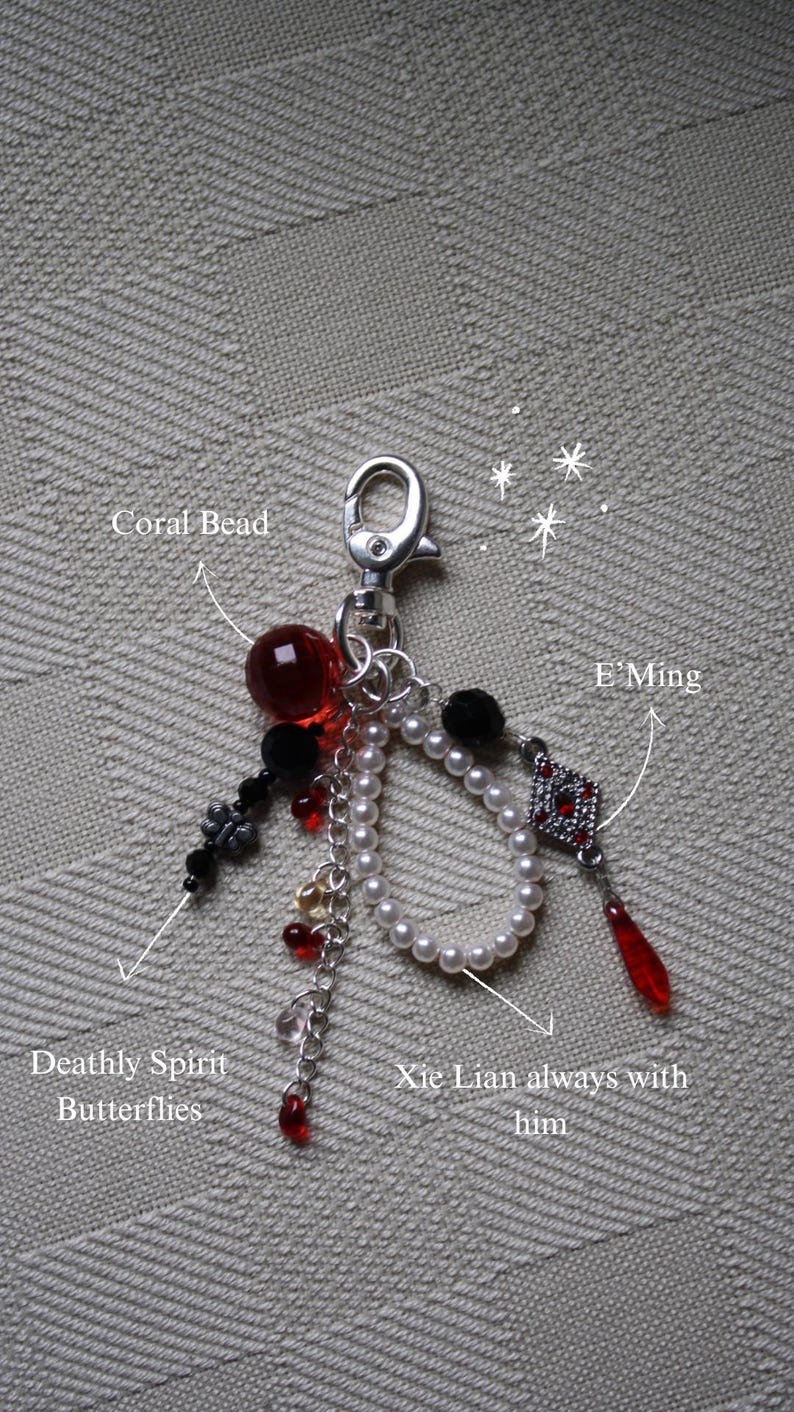 Hua Cheng Hualian Red and Black Butterfly Keychain / Bag Charm - Etsy
