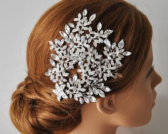 Statement Side Headpiece Diamond Bridal Hair Piece Big | Etsy