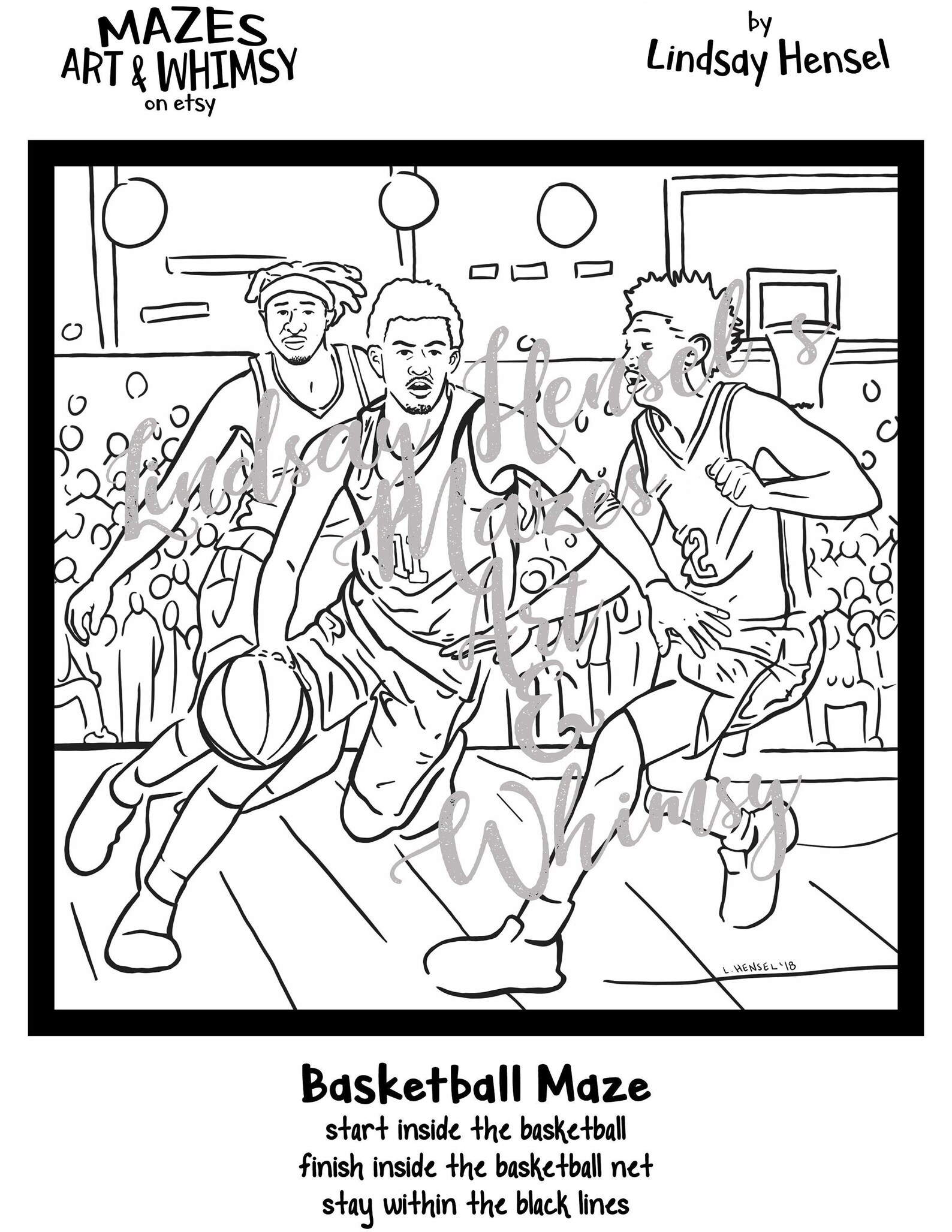 Printable Basketball Maze - Etsy