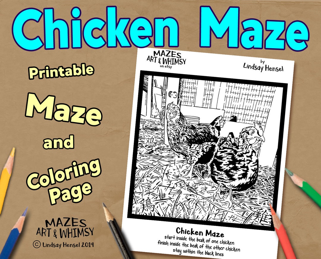 Printable Chicken Maze - Etsy