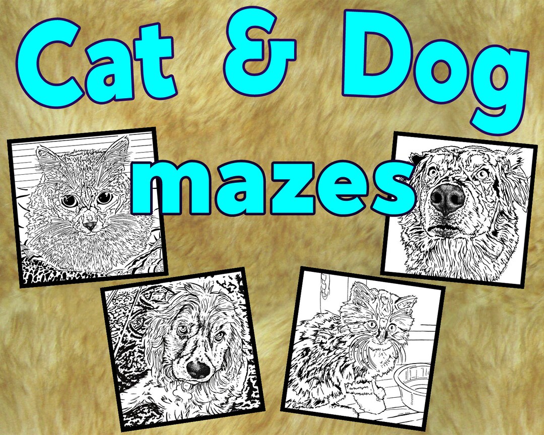 Printable Cat & Dog Mazes - Etsy