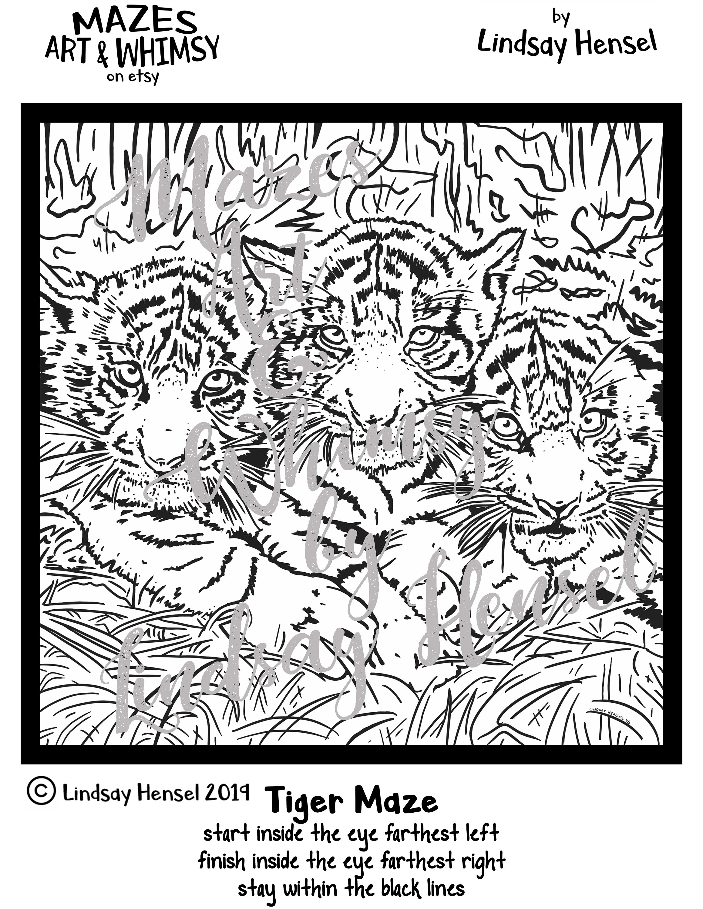 Printable Tiger Maze - Etsy