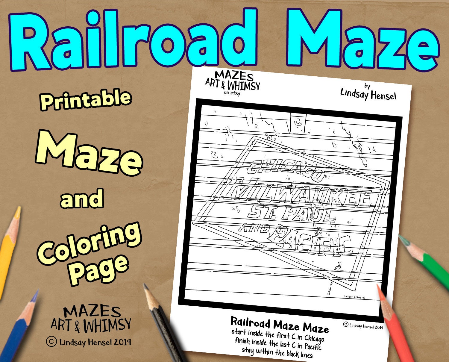 Printable Railroad Maze - Etsy