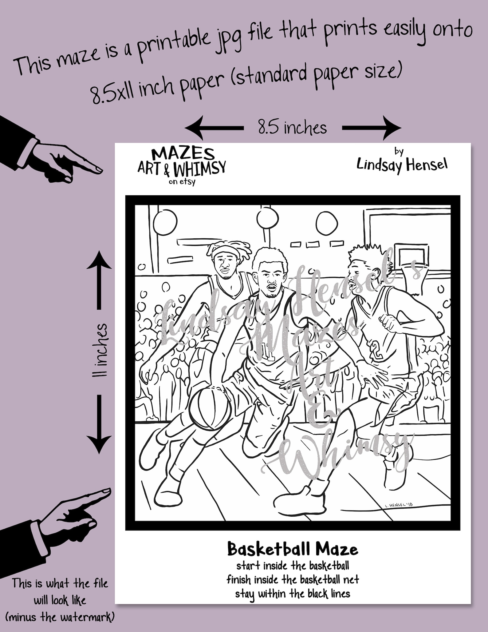 Printable Basketball Maze - Etsy