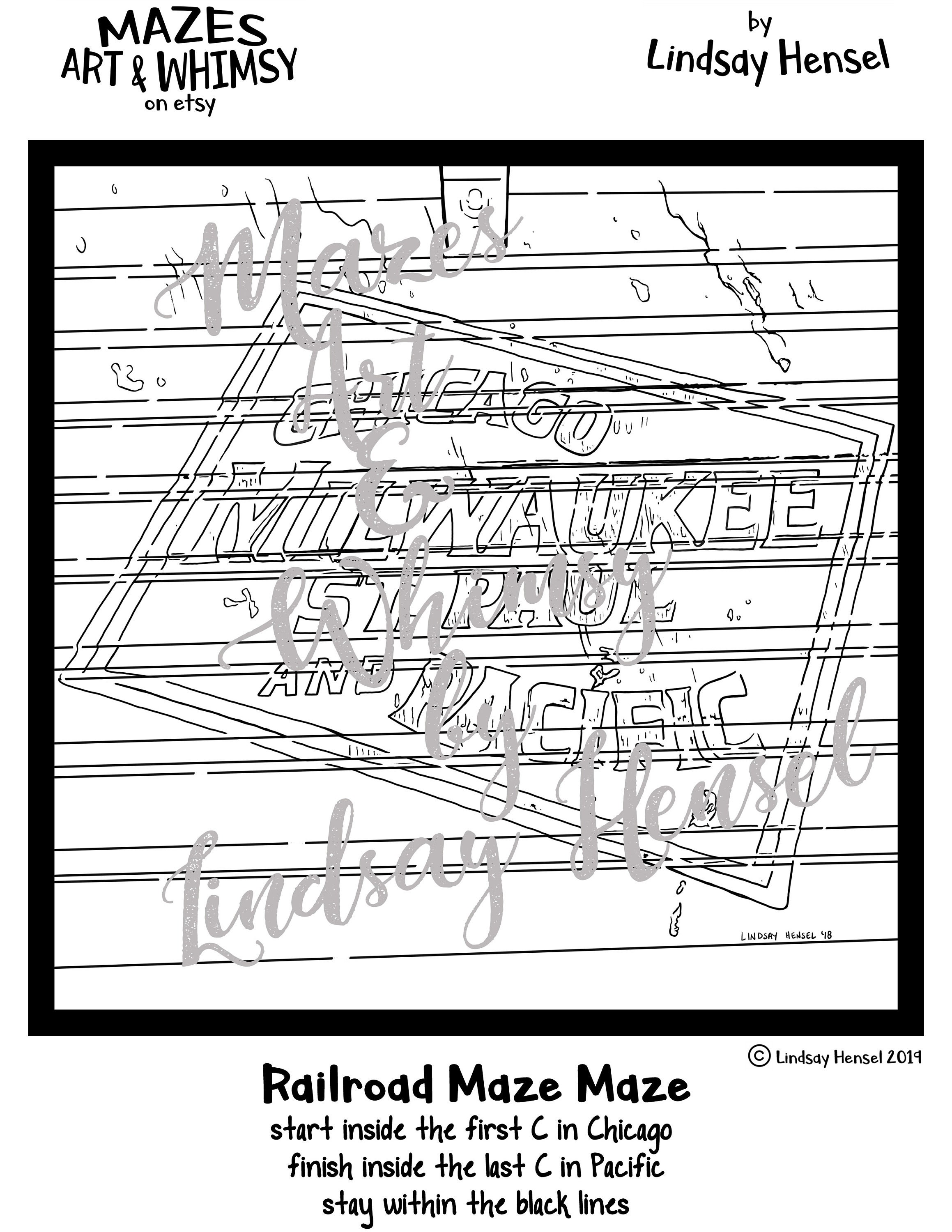 Printable Railroad Maze - Etsy