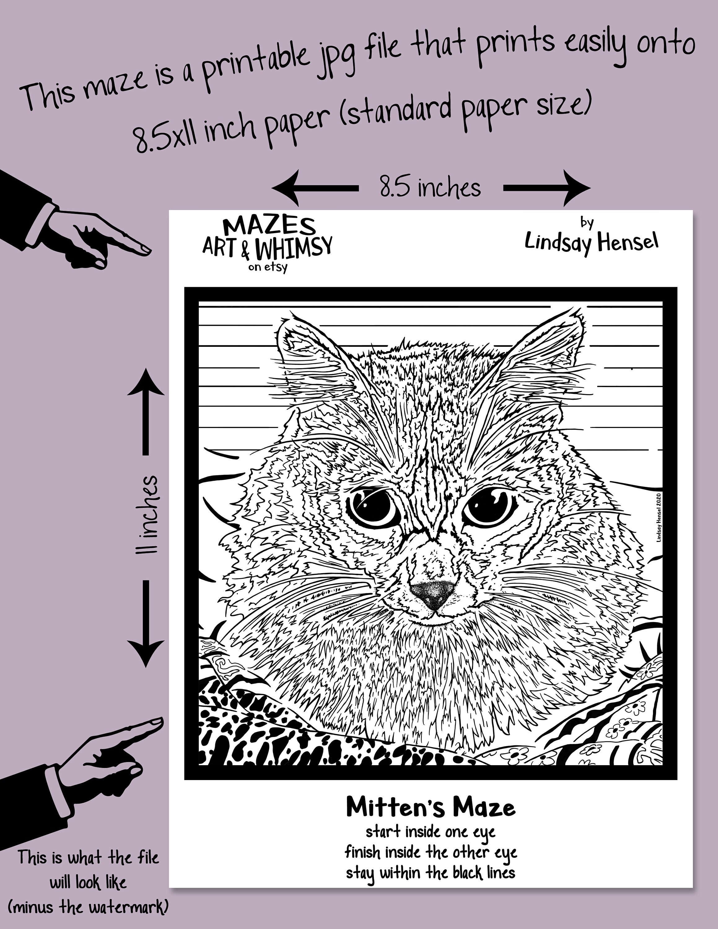 Printable Cat Maze - Etsy