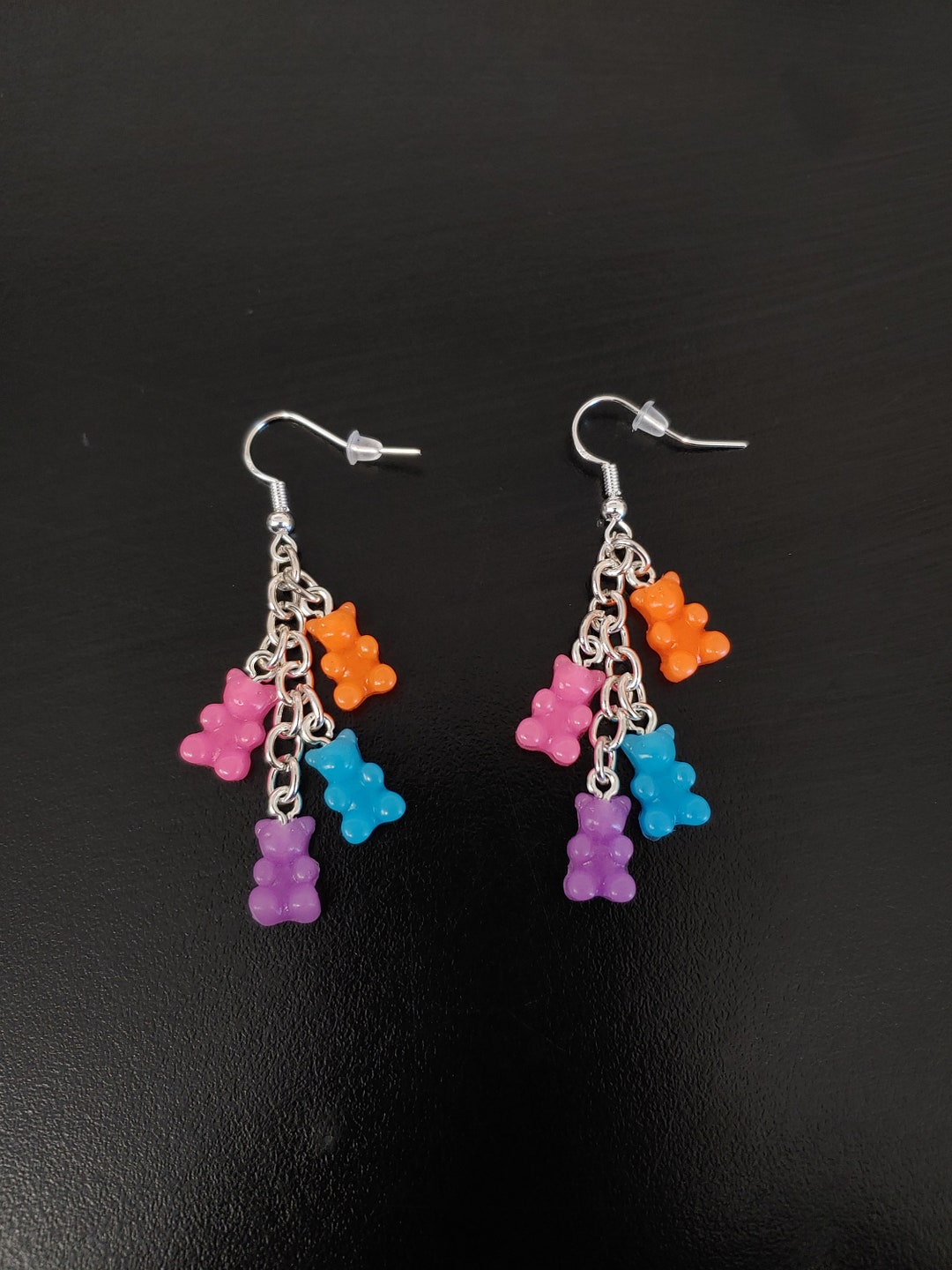 Cute Kawaii Gummy Bear Blacklight Glow UV Earrings - Etsy