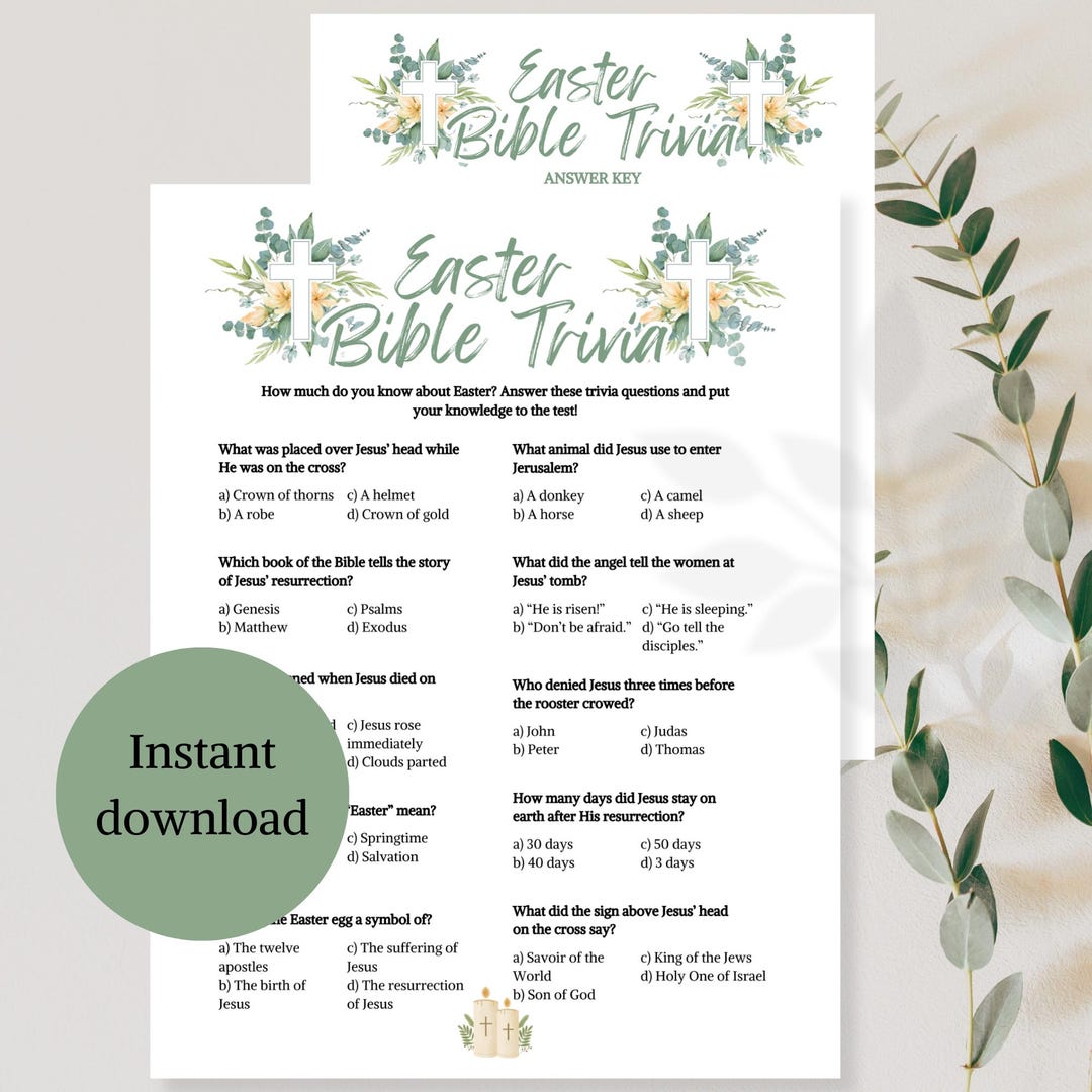 Easter Trivia | Easter Bible Games | the Easter Story | Bible Trivia ...