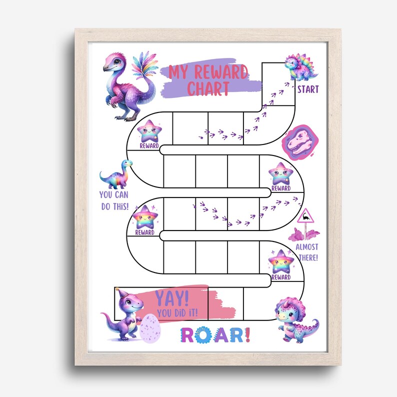 Printable Reward Chart | Potty Training | Cute Dinosaur Kids Reward ...