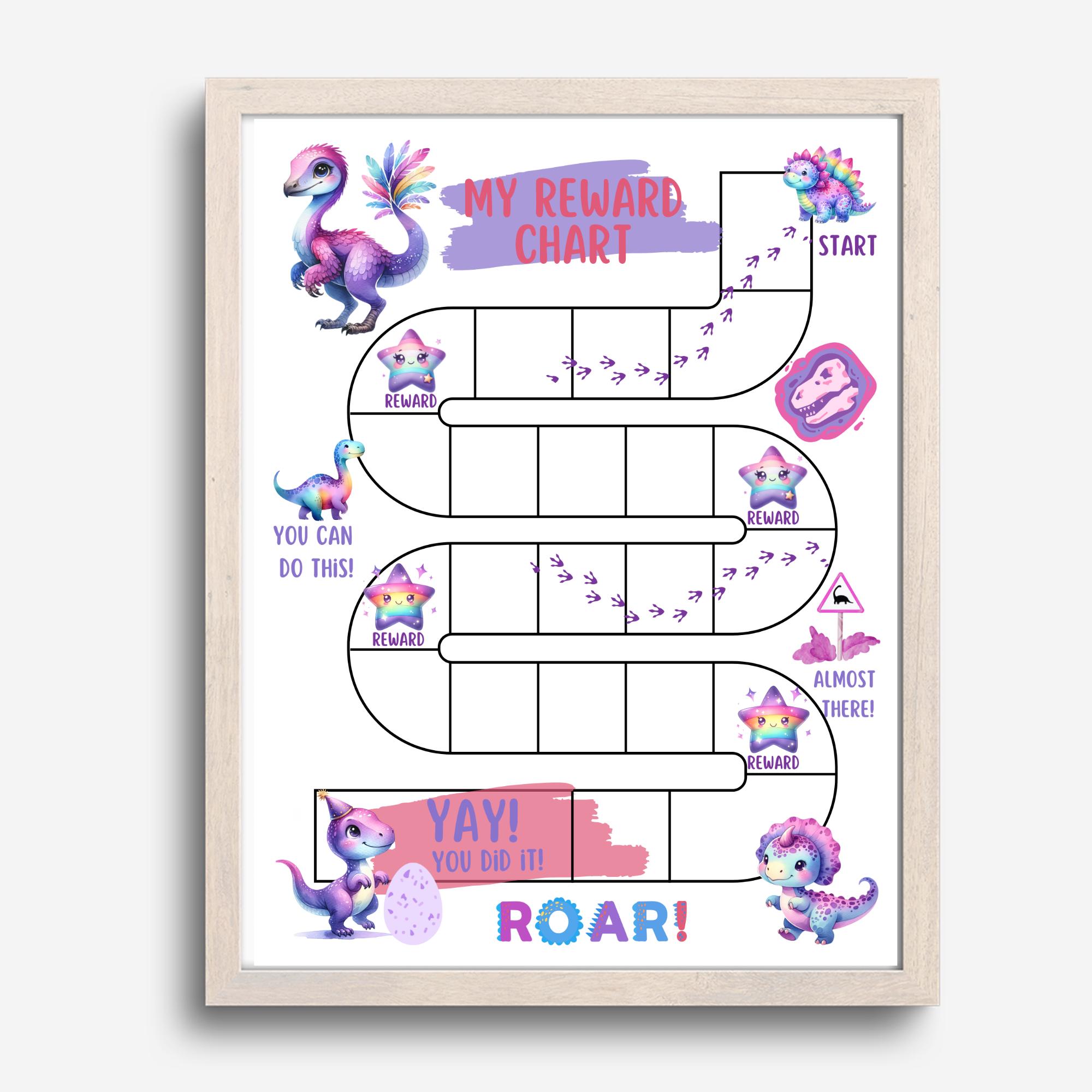 Printable Reward Chart | Potty Training | Cute Dinosaur Kids Reward ...