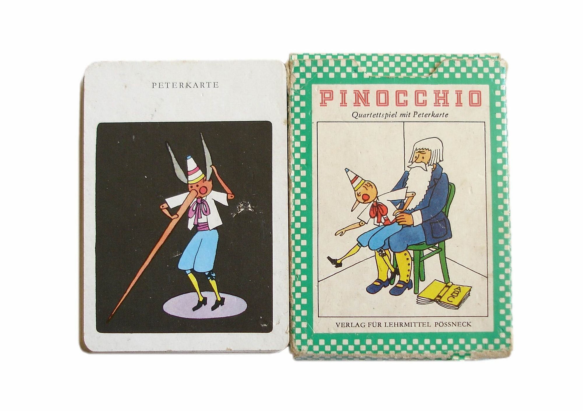 Old Vintage German Pinocchio Playing Cards Game. Disney Antique Playing ...
