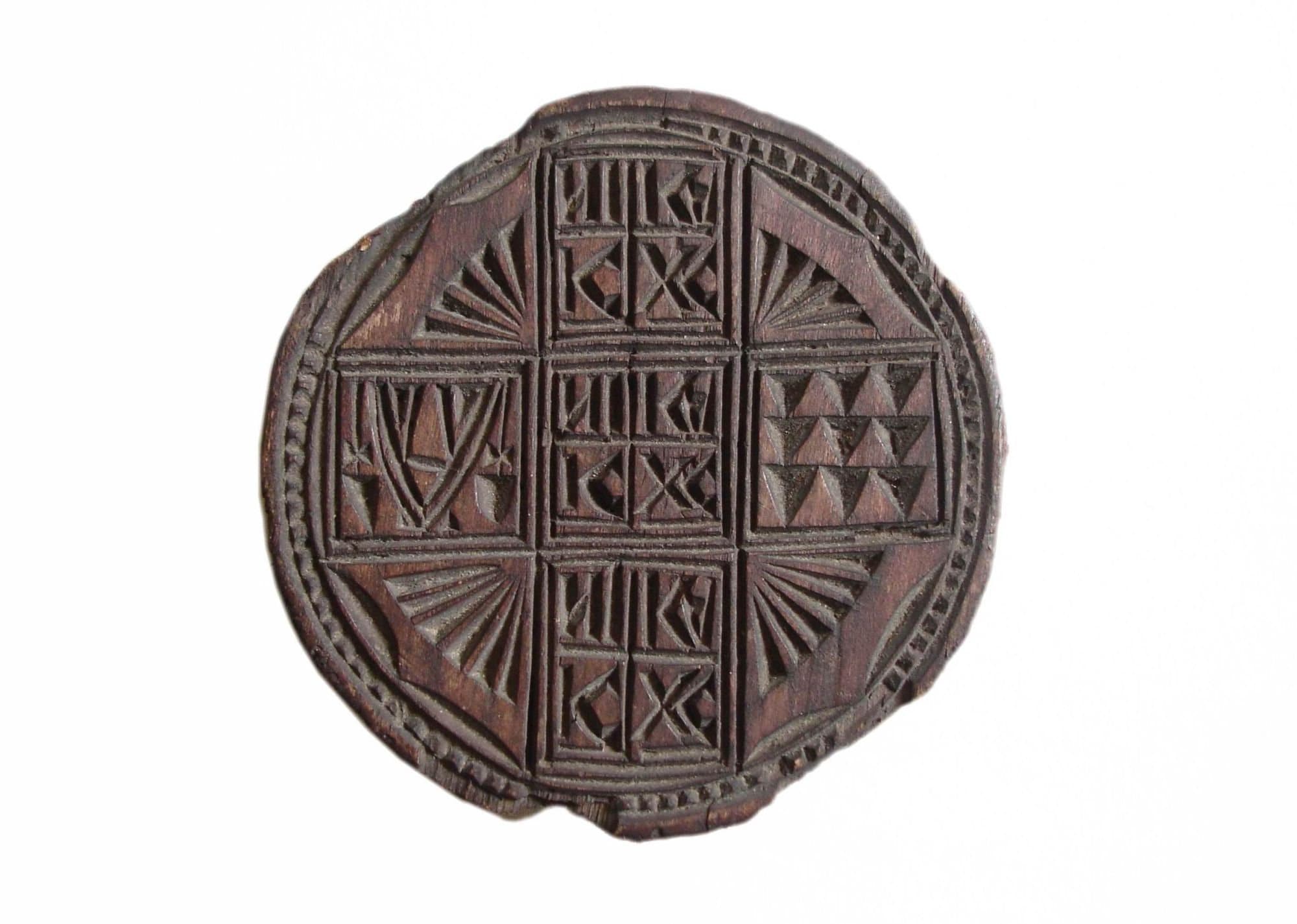 Antique Wooden Greek Orthodox Bread Seal. Old Greek Hand Carved Wooden ...
