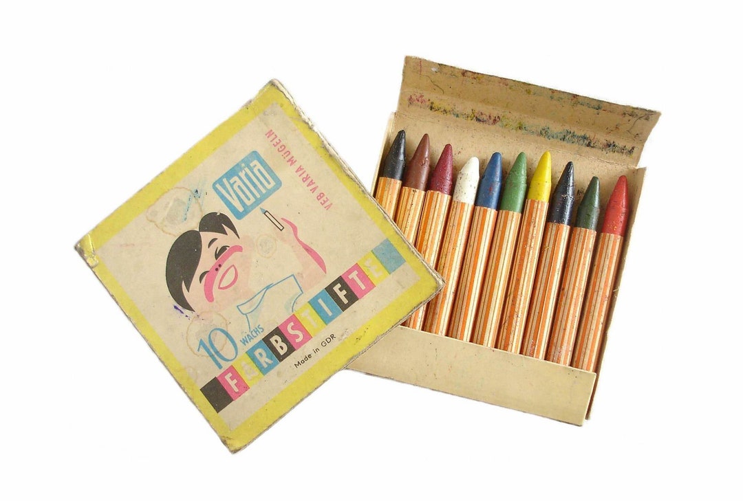Vintage German VARIA Crayons Color Drawing Set. Vintage Graphics Art ...