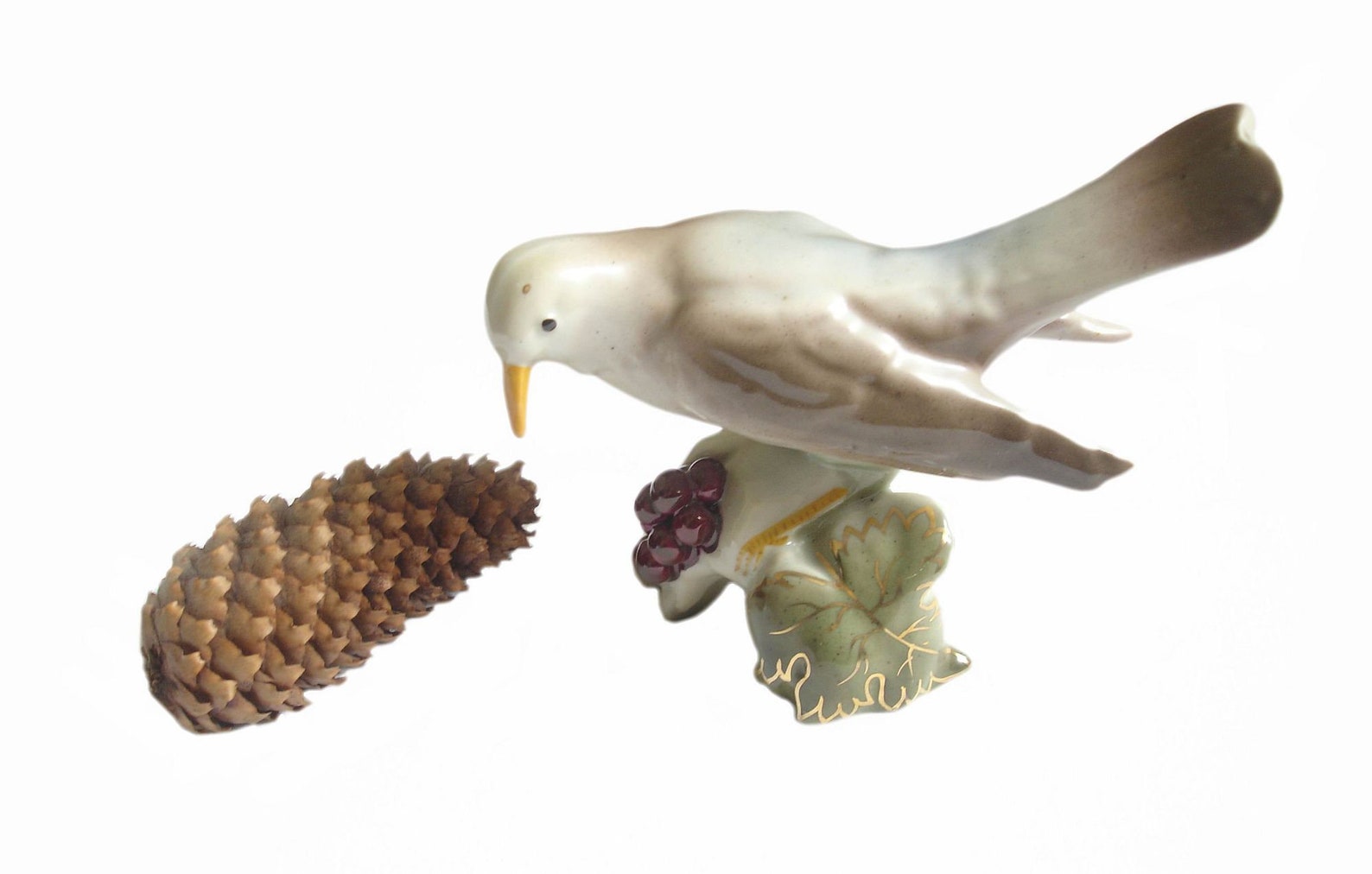 Vintage Porcelain Thrush Bird Figurine, Russian Soviet Bird Statue ...