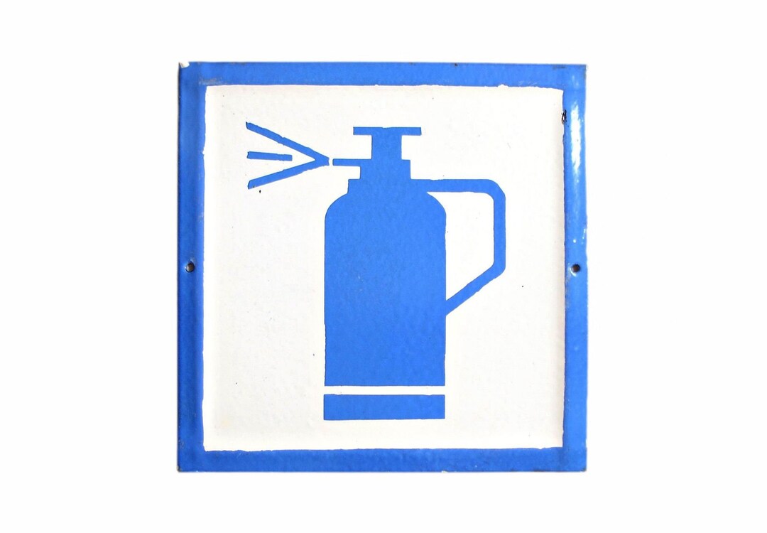 Vintage Firefighter Porcelain Enamel Tin Sign fire Extinguisher ...