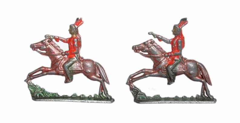 Vintage Lead American Indian Figures, American Red Indians on Horses ...