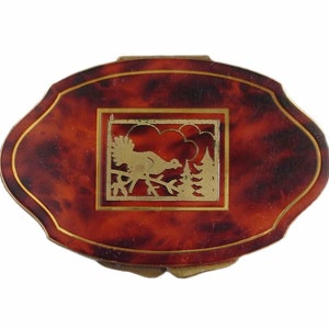 Vintage Celluloid Compact Powder With Mirror, Antique Powder Box - Etsy