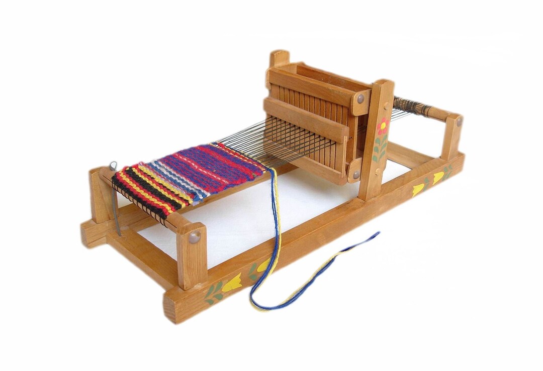 Vintage Wooden Weaving Loom 1970s, Small Weaving Loom for Children ...