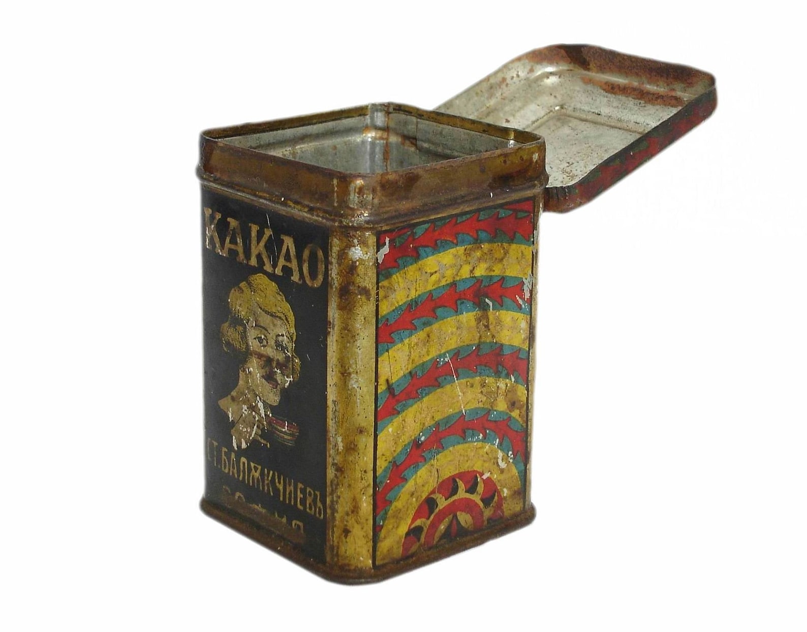 Antique Bulgarian Cacao Cocoa Tin Box 1900s Rare Lithographed - Etsy