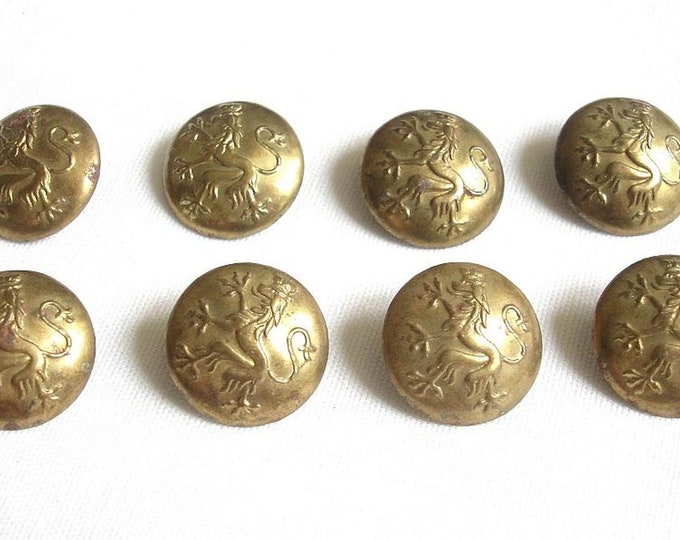 WW1 Bulgarian Officer Uniform Buttons Gold Plated With Lions, Set of 8 ...