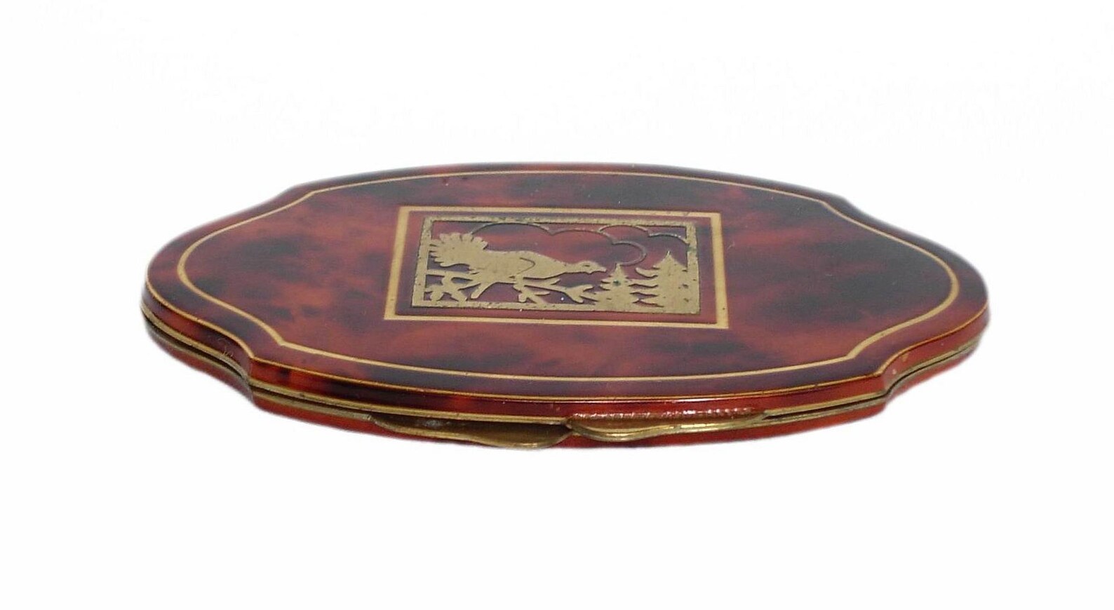 Vintage Celluloid Compact Powder With Mirror Antique Powder - Etsy