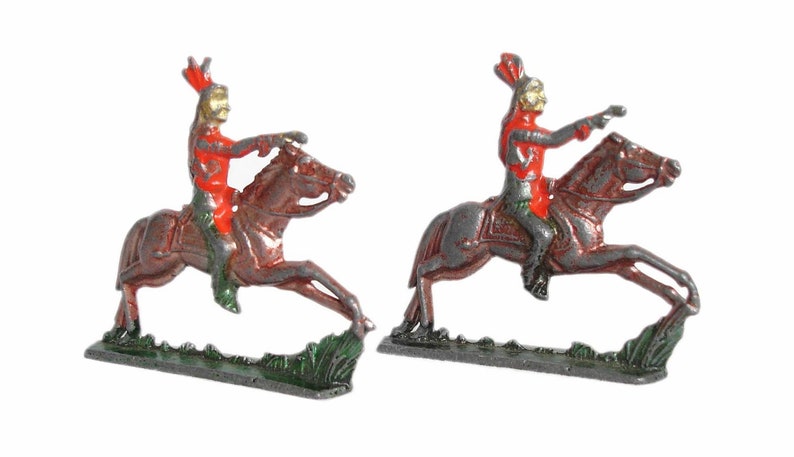 Vintage Lead American Indian Figures, American Red Indians on Horses ...