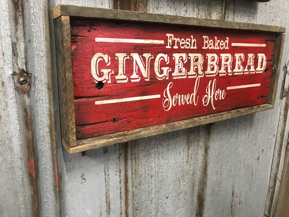 Gingerbread Sign Christmas Sign Aged Gingerbread Sign - Etsy