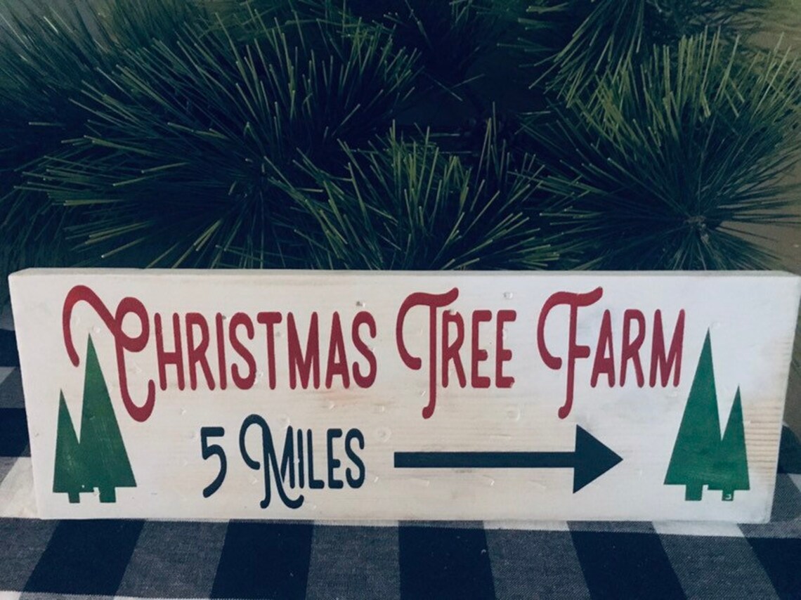 Christmas Tree Farm Sign Farmhouse Christmas Sign Distressed | Etsy