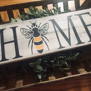 Wooden Bee Sign, Wooden Home Sign, Home Bee Sign - Etsy