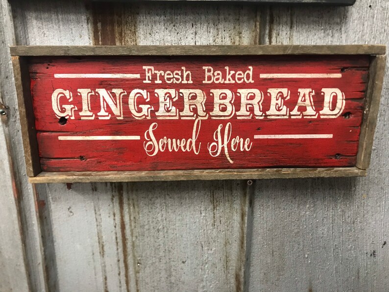 Gingerbread Sign Christmas Sign Aged Gingerbread Sign - Etsy