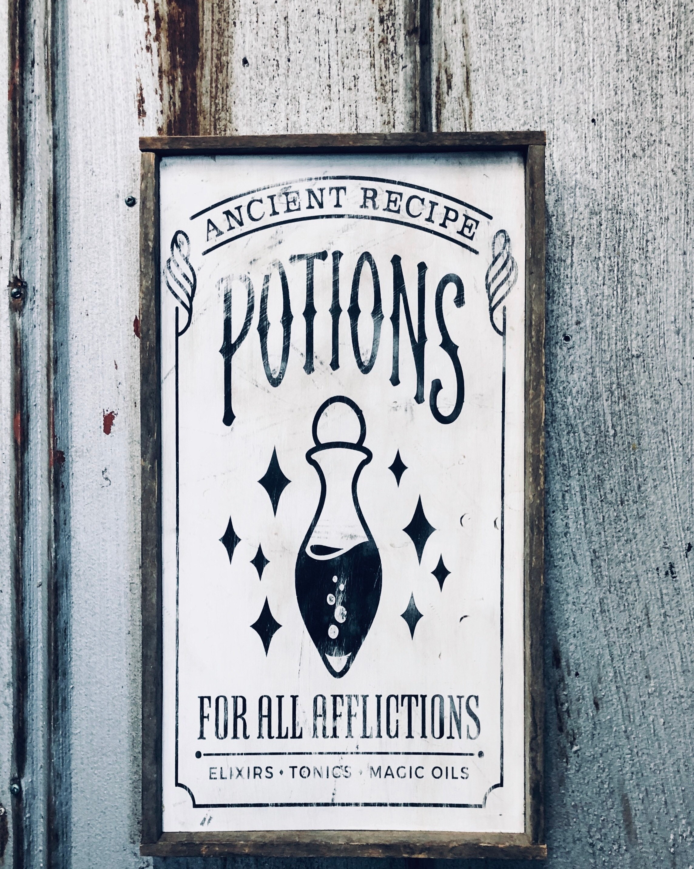 Potion Halloween sign Distressed Halloween sign Potion sign | Etsy