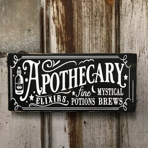Halloween Potion Sign, Apothecary Halloween Sign, Mystical Brews Sign ...