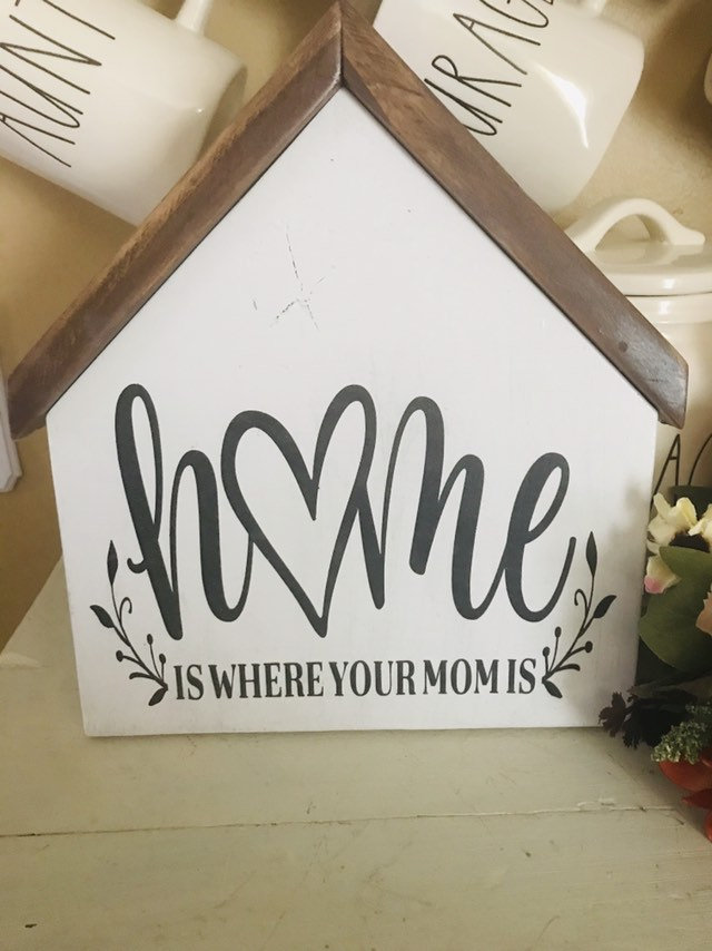 Mother's Day Home Sign Home Wood Sign Wooden Mom Sign | Etsy