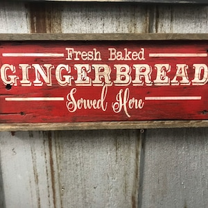 Gingerbread Sign, Christmas Sign, Aged Gingerbread Sign - Etsy
