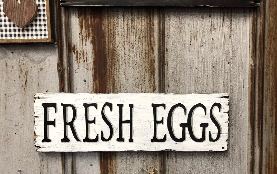 Fresh Eggs Sign, Farmhouse Kitchen Sign, Distressed Kitchen Sign - Etsy