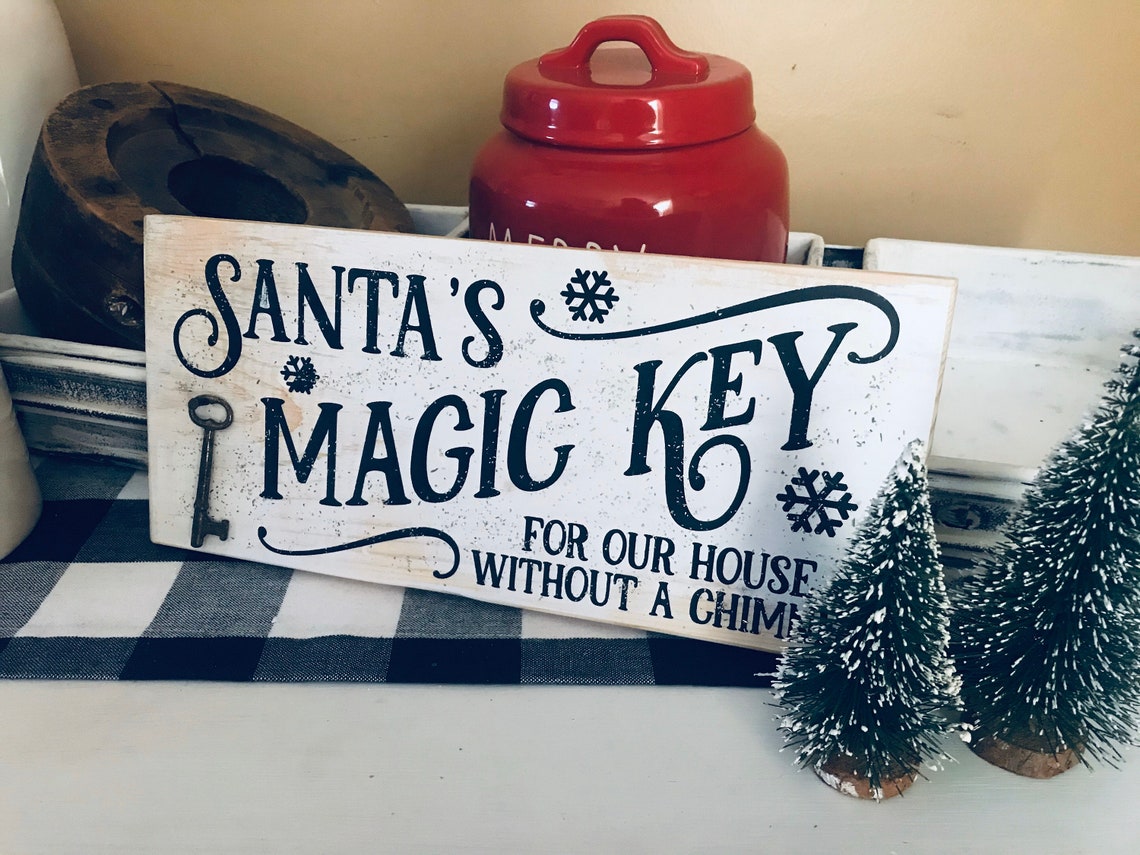 Santa's magic key sign Santa key Magic key | Etsy