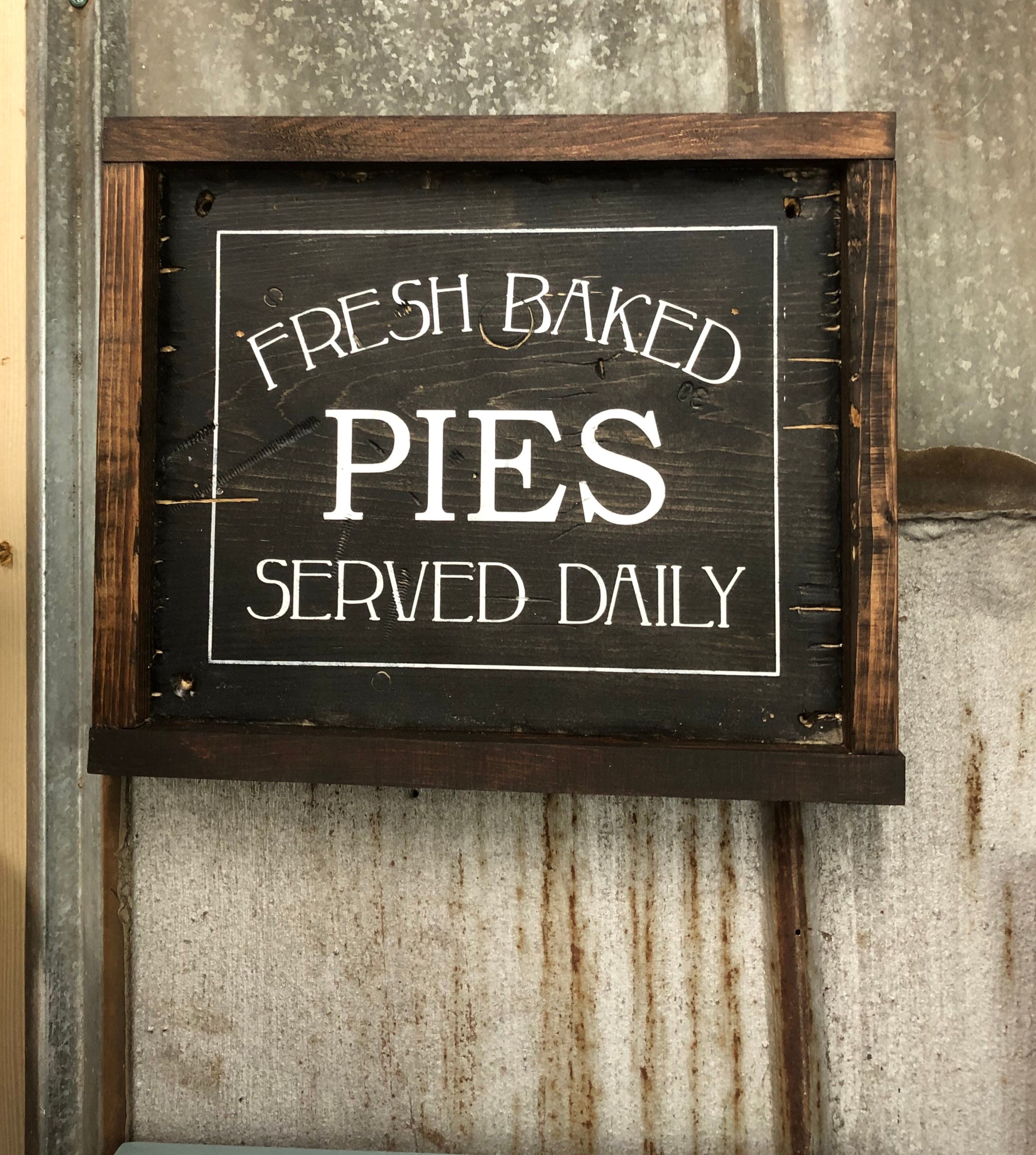 Fresh Baked Pies sign Fall kitchen sign Aged Fresh Bake Pie | Etsy