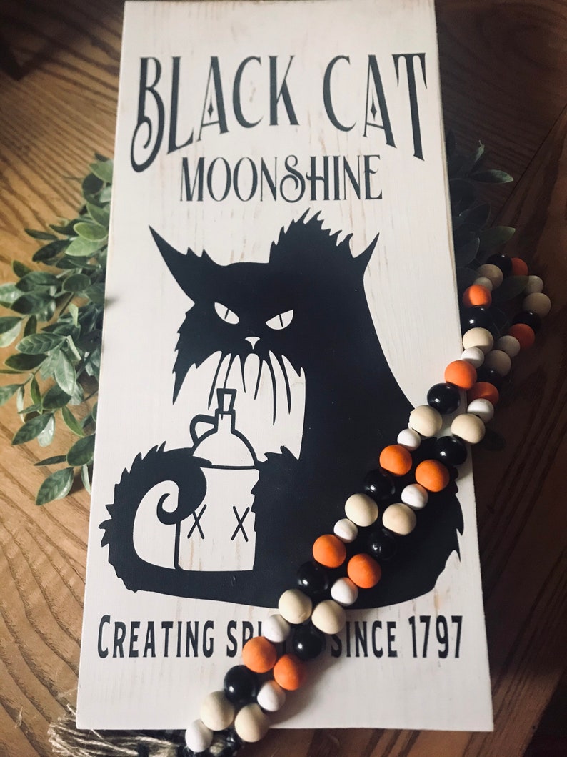 Rustic Halloween Sign Scaredy-cat Sign Black Cat Sign - Etsy