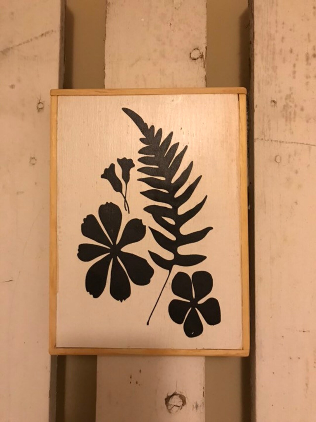 Botanical Wooden Framed Sign, Fern Botanical Sign, Gallery Wall Framed ...