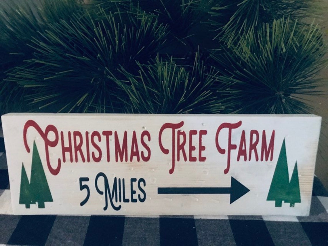 Christmas Tree Farm Sign Farmhouse Christmas Sign Distressed | Etsy