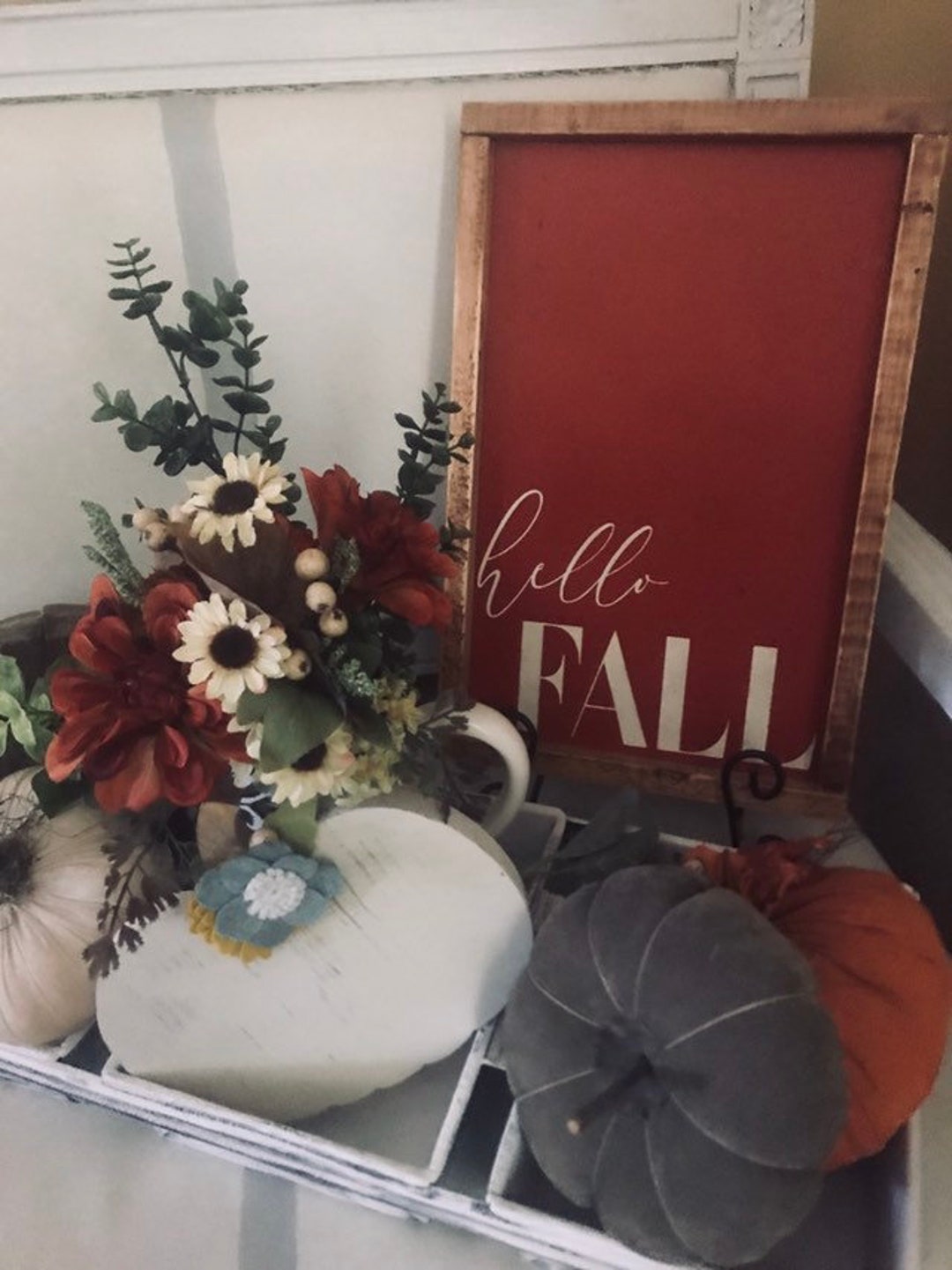 Hello Fall Wood Sign, Front Door Sign, Farmhouse Fall Sign - Etsy