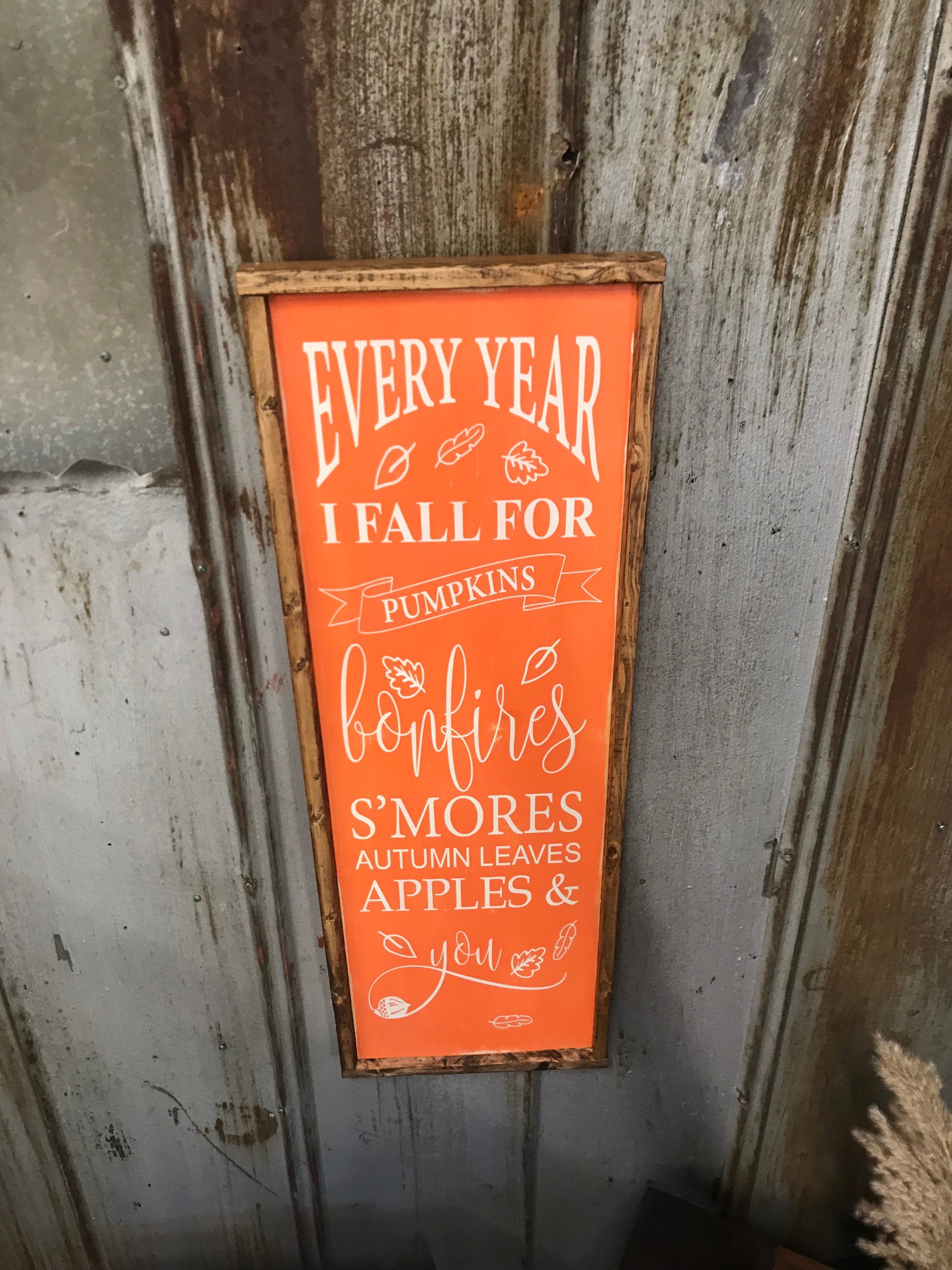 Rustic Fall Sign Large Fall Sign Framed Fall Sign | Etsy